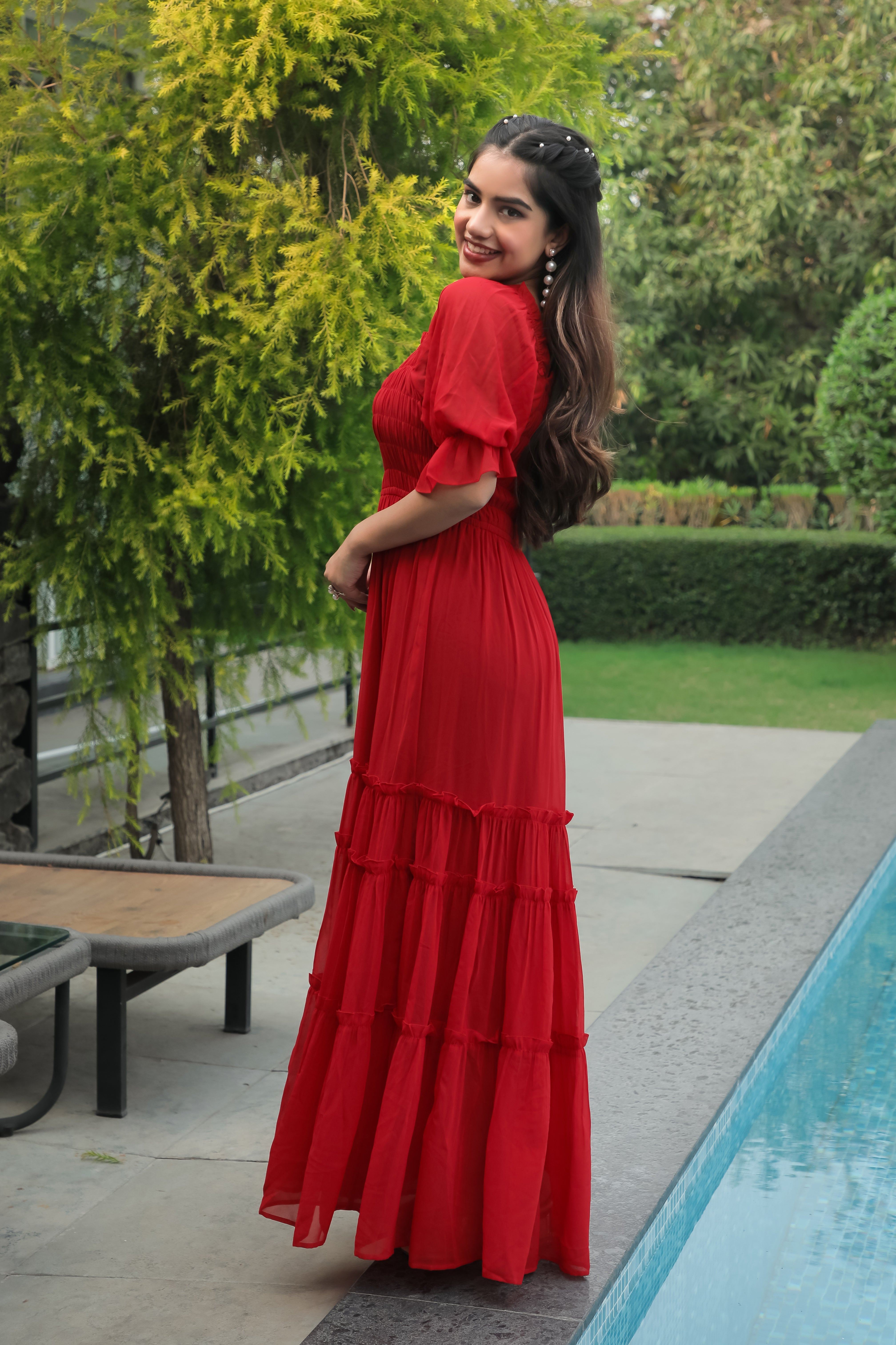 Bloody Red Maxi Dress Masakali.Co